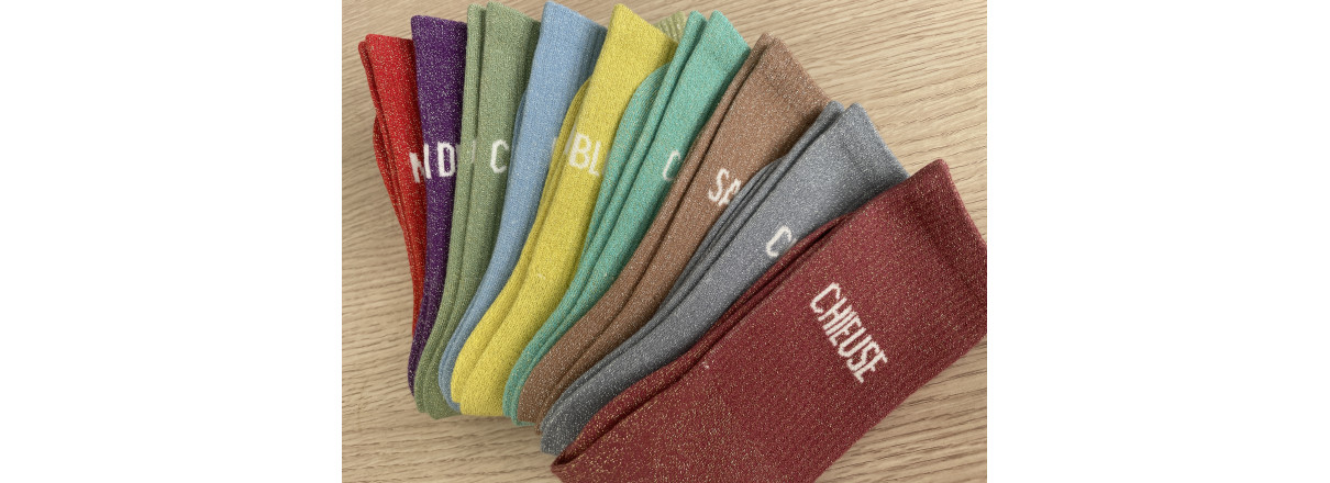 Wholesaler glitter socks, message socks - Felizz